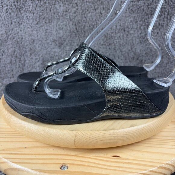 Fitflop | Shoes | Fitfloppetra Sandals Womens Size Metallic Silver ...